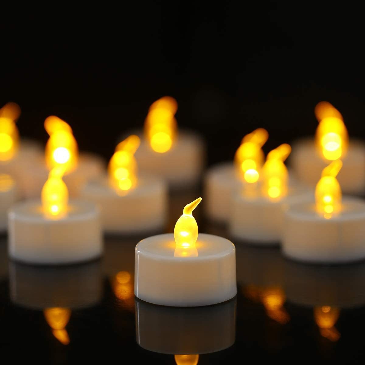 96x LED Tea Lights Candles Battery Operated Flickering Flameless ...